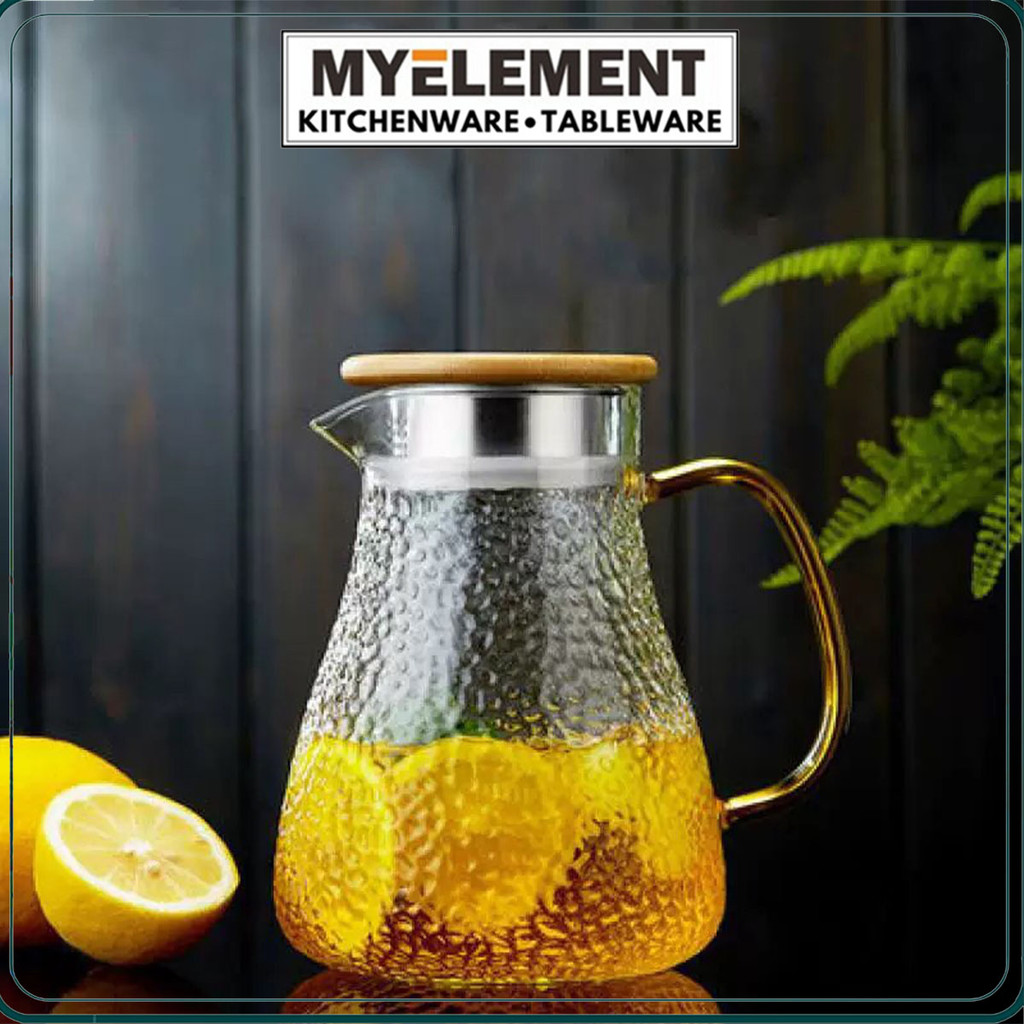 Myelement 1800mL Glass Bottle Glass Pitcher iced Tea Pitcher Water Jug ...