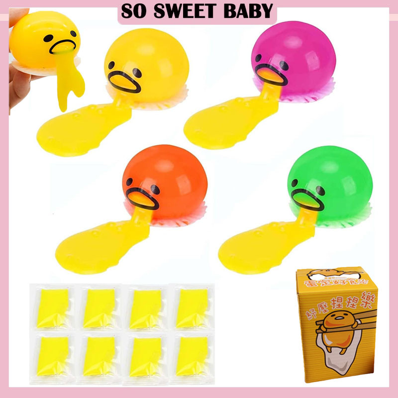 Vomiting Disgusting Egg Yolk Ball Toy Squishy Relieve Stress Squeeze ...
