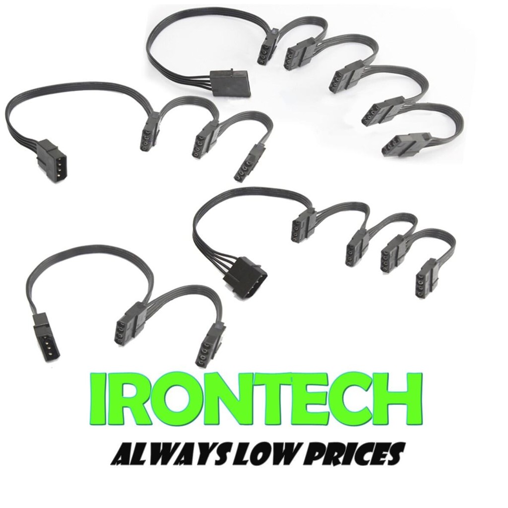 Molex IDE 4 Pin Extension PSU Wire cable 2 ways 3 ways 4 ways 5 ways ...