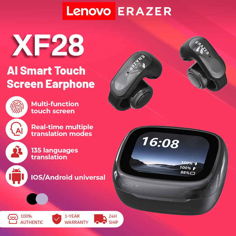 Lenovo ERAZER XF28 AI Translate headphone New Bluetooth 6.0 headset ...