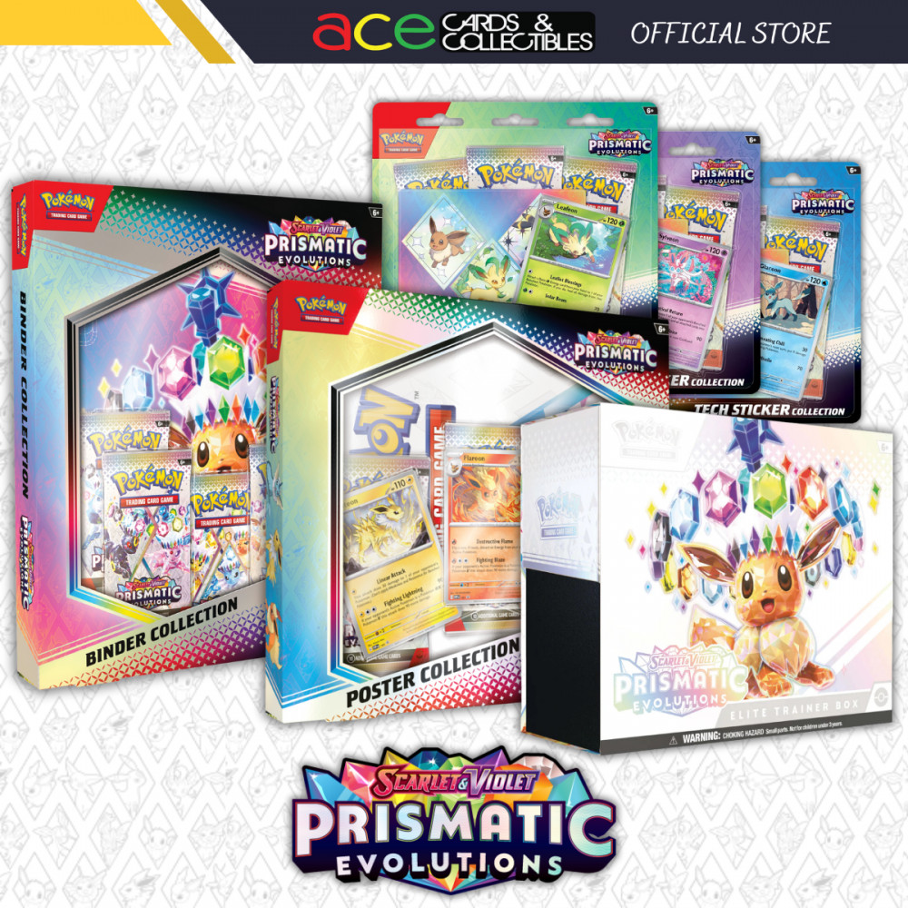 Pokémon TCG: Prismatic Evolution SV8.5 Elite Trainer Box / Binder / Poster / Tech Sticker ...