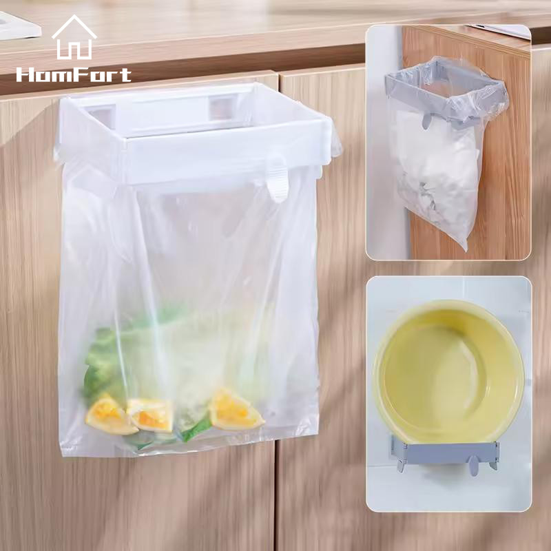 Foldable Trash Bag Holder Wall-Mounted Kitchen Garbage Bag Organizer ...