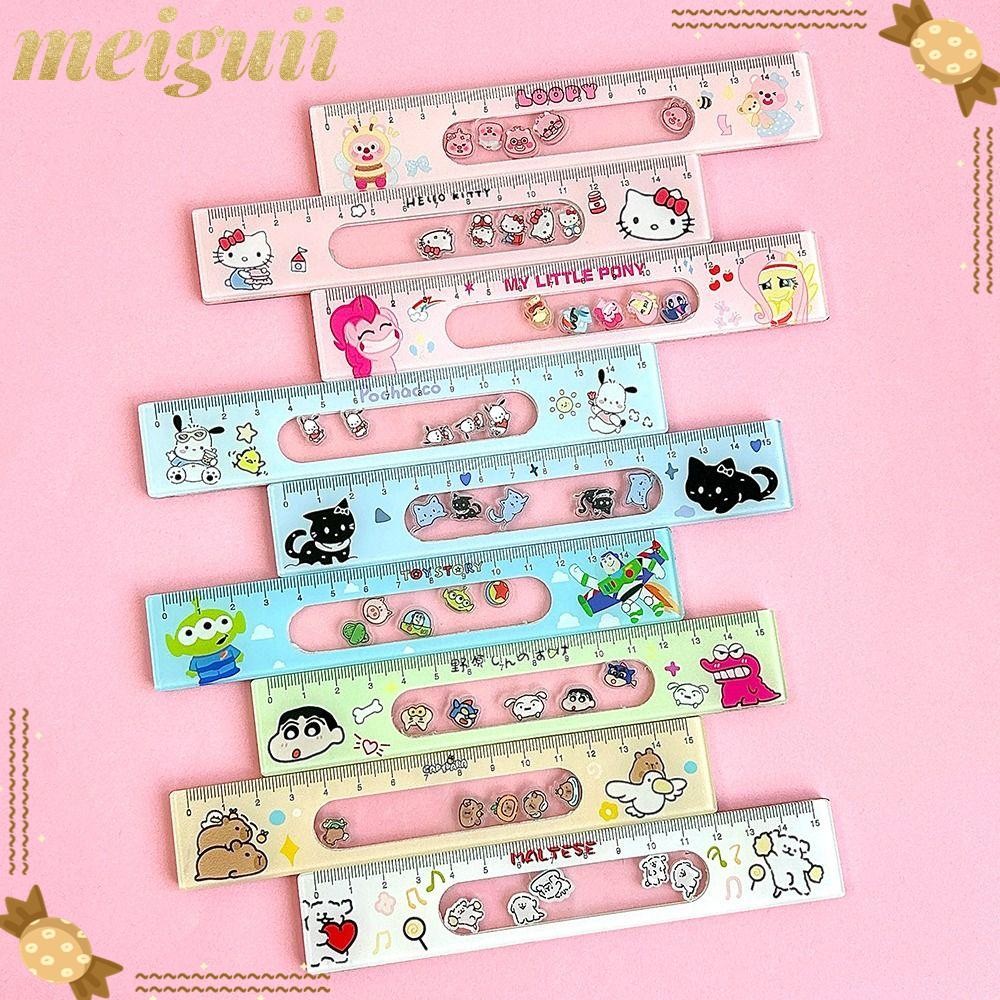 MEIGUII Rocking Ruler, Capybara/Melody/Kuromi/Pochacco Multifunctional ...