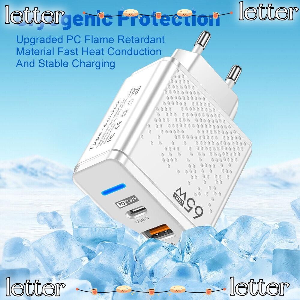 LETTER Multi Port Charging Head, 65W Type-C Mobile Charger, Portable PC ...