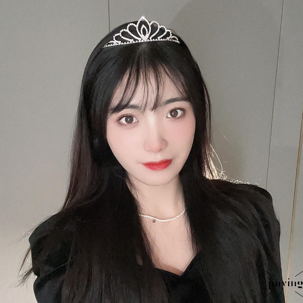 Crystal-Studded Love Tiara Hairband Sparkling Crystal Heart Crown ...