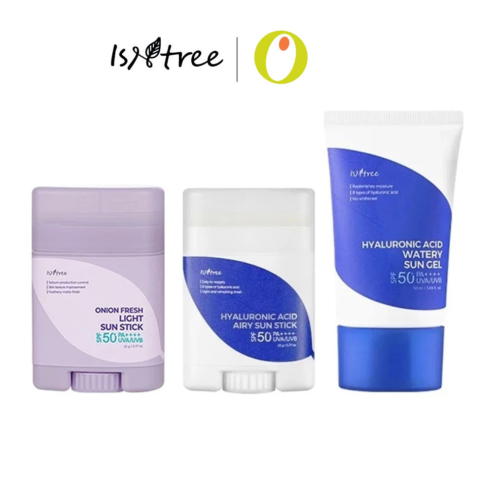 Isntree Hyaluronic Acid Natural Sun Cream / Airy Sun Stick / Watery Sun ...