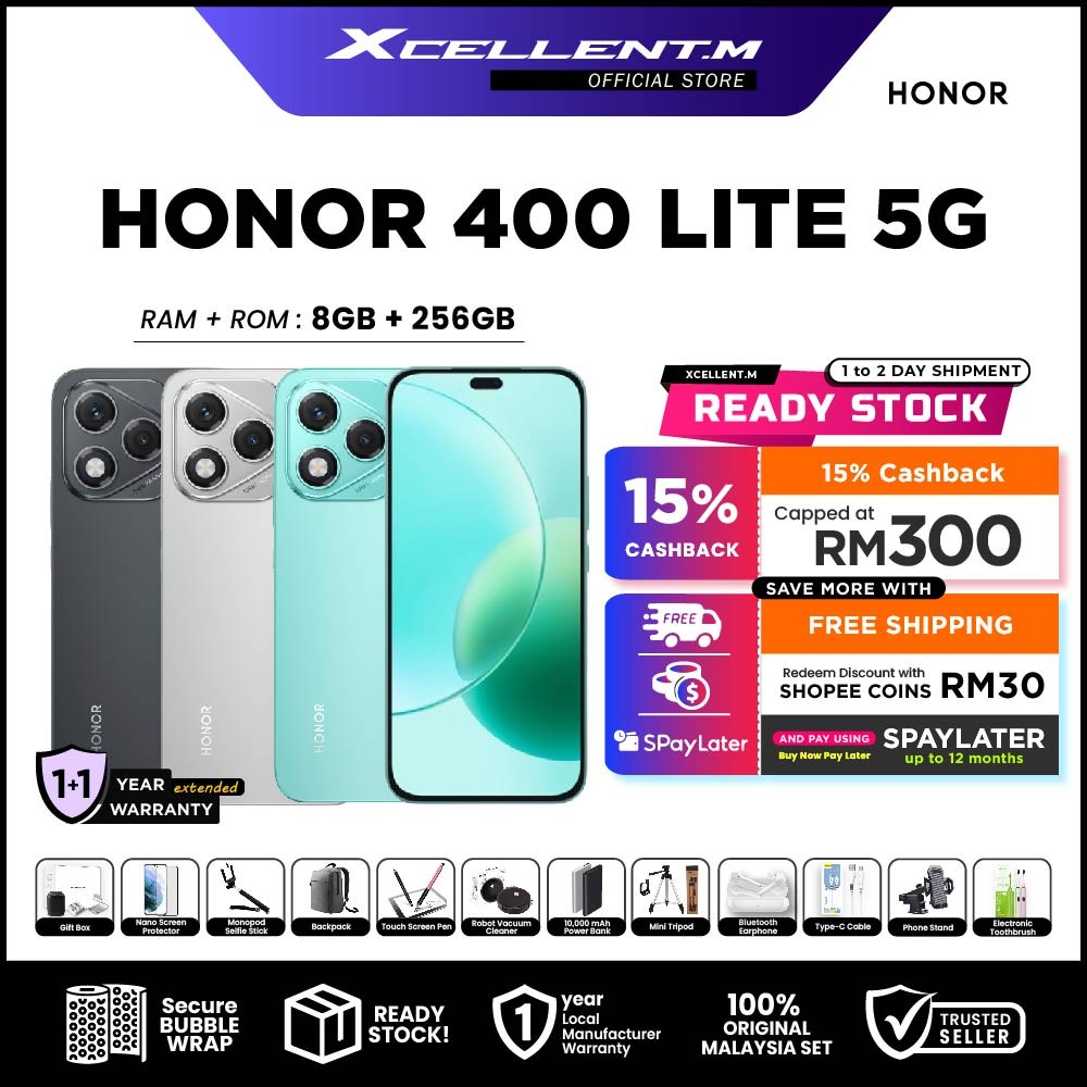 HONOR 400 Lite 5G [24GB*(12+12)GB RAM 256GB ROM] - Original HONOR Malaysia | Shopee Malaysia