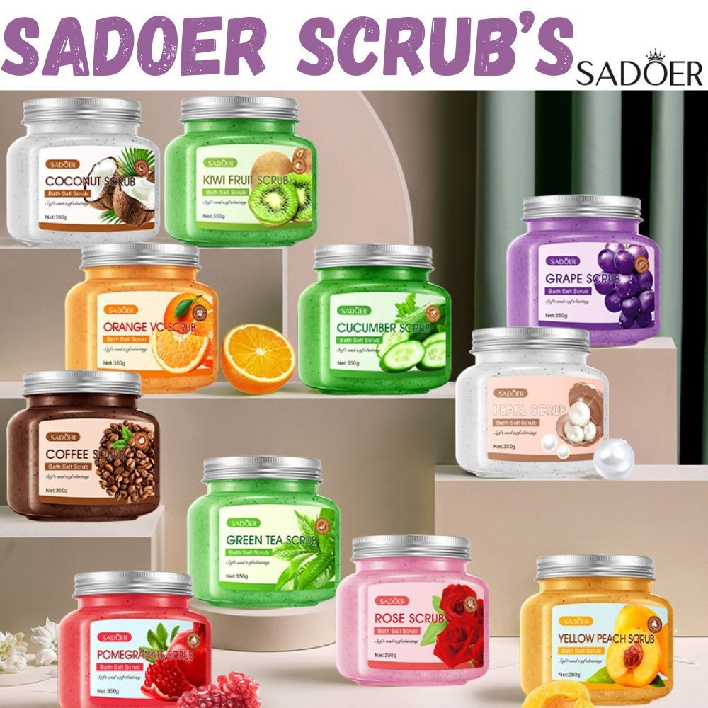 SADOER_OFFICIAL SADOER 16in1 Fruit Body Scrub 350g – Cherry, Mango, Almond, Rose, Grape, Coffee ...
