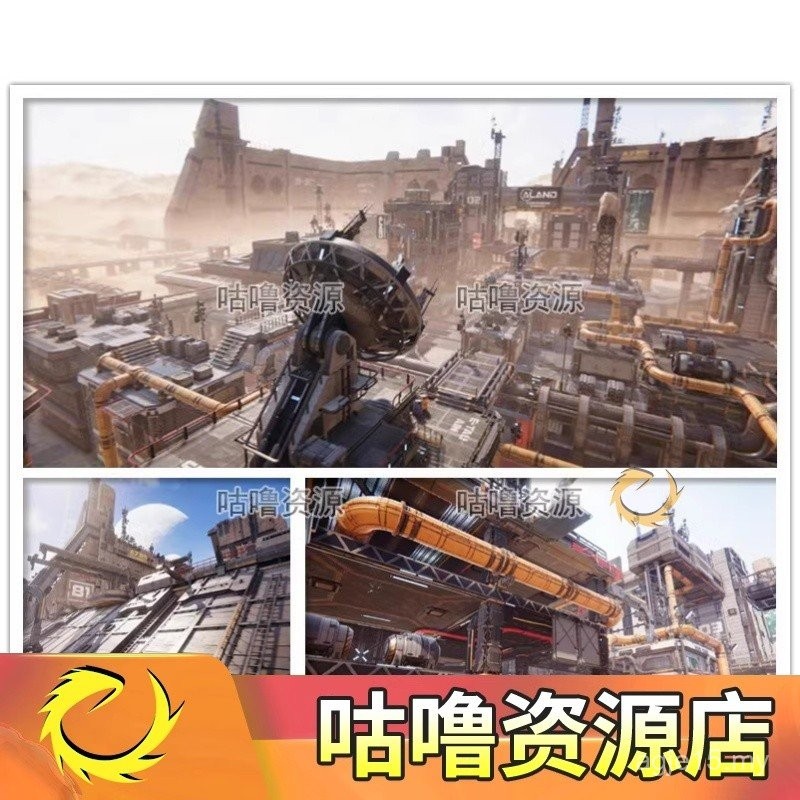 Perpaduan U3D Berkualiti Tinggi Sci-Fi Angkasa Zon Perindustrian Kubu ...