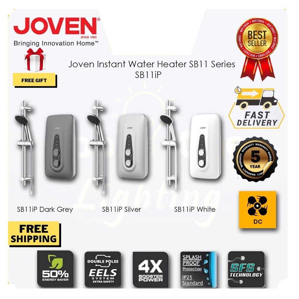 Joven Instant Water Heater SB11 Series Inverter 5-Spray Pattern Showerhead SB11iP / SB11iP-RS ...