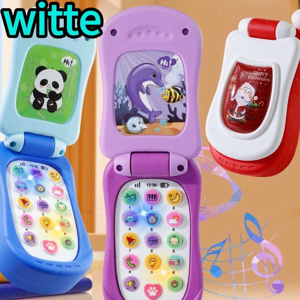 WITTE Simulation Flip Phone, Safe Design Voice Toy Early Education Toy ...
