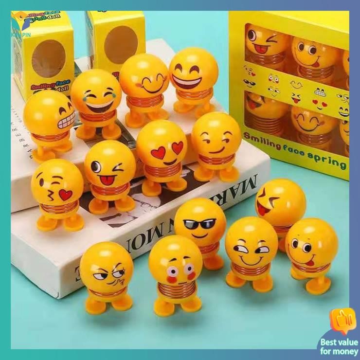itik mainan itik helmet Kreatif Emoticon Bag Spring Shake Head Doll Car ...
