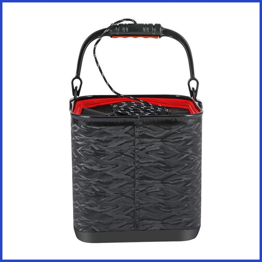Fishing Buckets for Fish Fishing Bag Double Zipper Net Cover with 6 ...