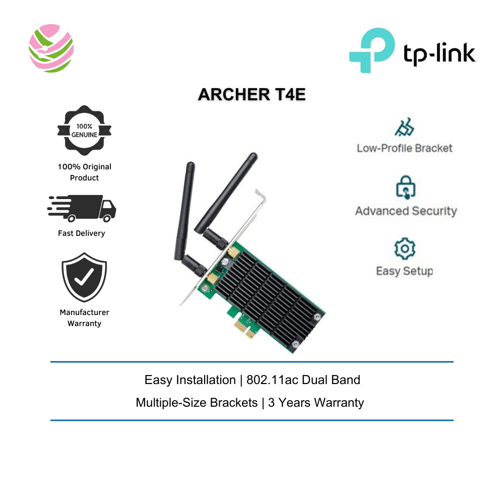 TP-Link Network Interface Archer T4E AC1200 Wireless Dual Band PCI Express Adapter | Shopee Malaysia
