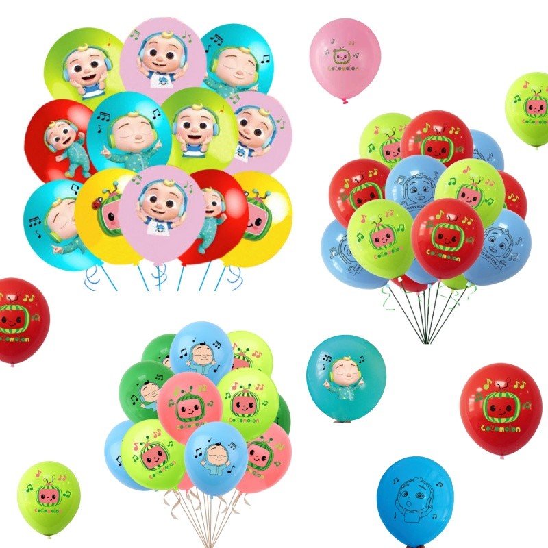 Cocomelon Theme Balloon 12inch Watermelon Cartoon Jojo Print Latex ...