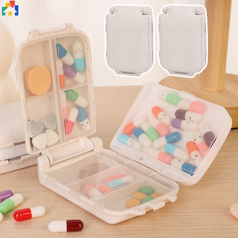 Three-layer 8 Grids Folding Pill Box Portable Travel Weekly Medicine ...