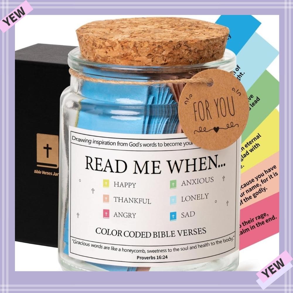 YYE Bible Verses Jar, Colorful Different Moods Scripture Cards ...