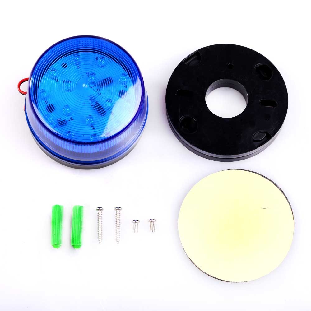 LED 12V Security Alarm Strobe Signal Warning Siren Blue Red Flashing ...