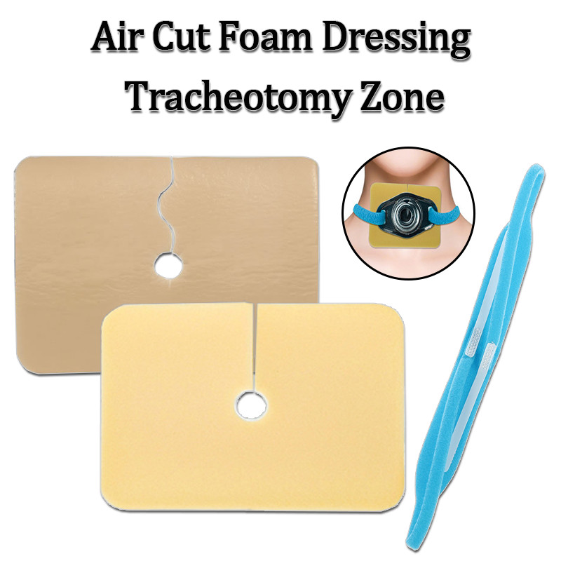 Tracheotomy Foam Dressing Foam Sterile Pad Tracheal belt Ventilator ...