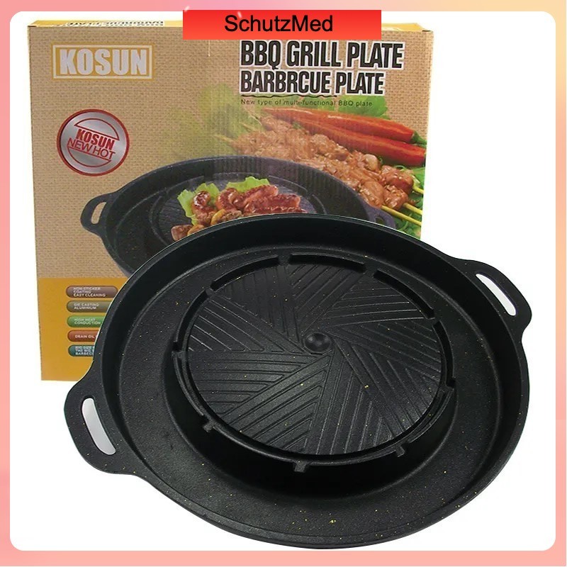 Thai Style Mookata 2-IN-1 BBQ & Steamboat Non-stick Grill Pan/Kuali ...
