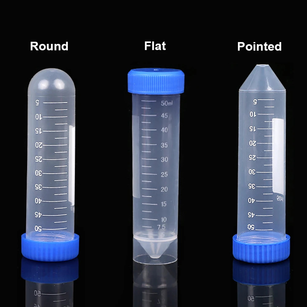 3/10Pcs 50ml Centrifuge Tube Screw Cap Flat/Round/Pointed Bottom ...