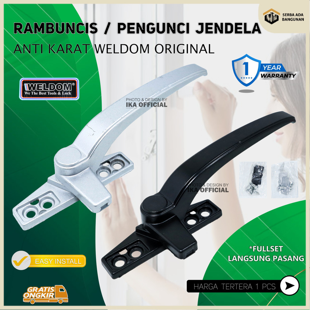 HITAM PUTIH Rambuncis Aluminum Window Handle 55 - Genuine Weldom ...