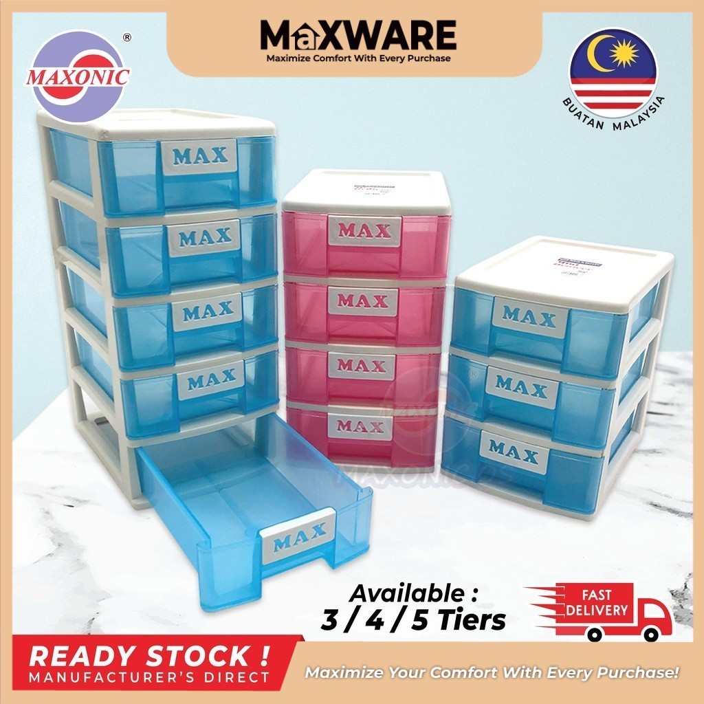 Maxware 3/4/5 Tier Mini Drawer Storage Accessories Drawer Stationaries ...
