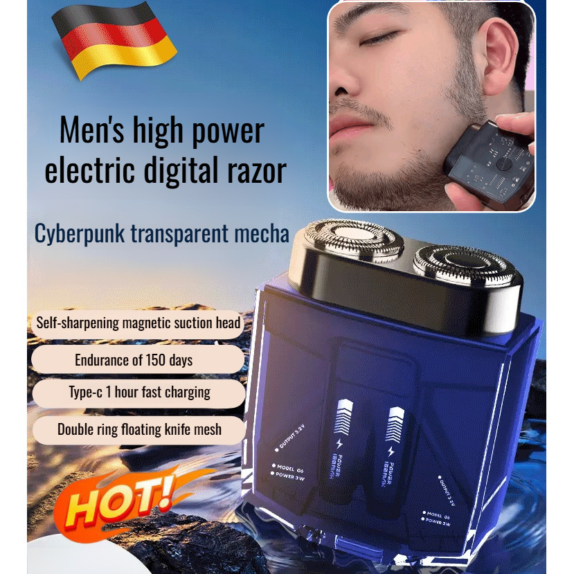 Mecha Men's Transparent High Power Portable Digital Razor | Shopee Malaysia