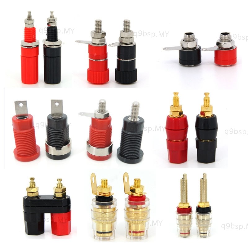 15types red black 4mm Banana Plug Binding Posts Nut Terminals Connector ...