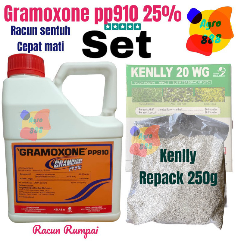 (SET) 4L Racun Sentuh 25%|Racun Lalang&rumput|Tak rosak akar(Kenlly ...