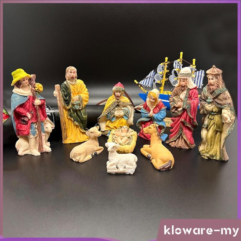[KlowareMY] Christmas Nativity Scene Figurine Nativity Sculpture Statue ...