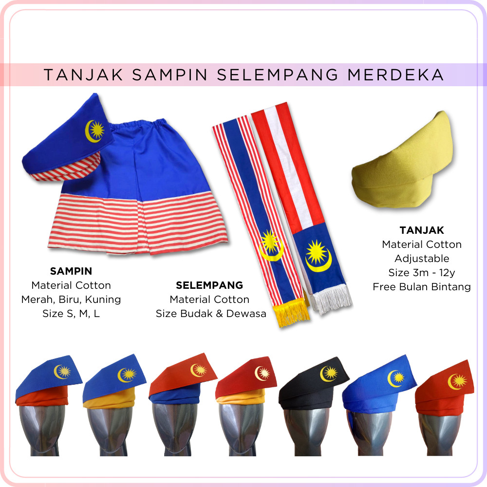 Tanjak Sampin Selempang Merdeka Budak Dewasa Tanjak Boleh Laras ...