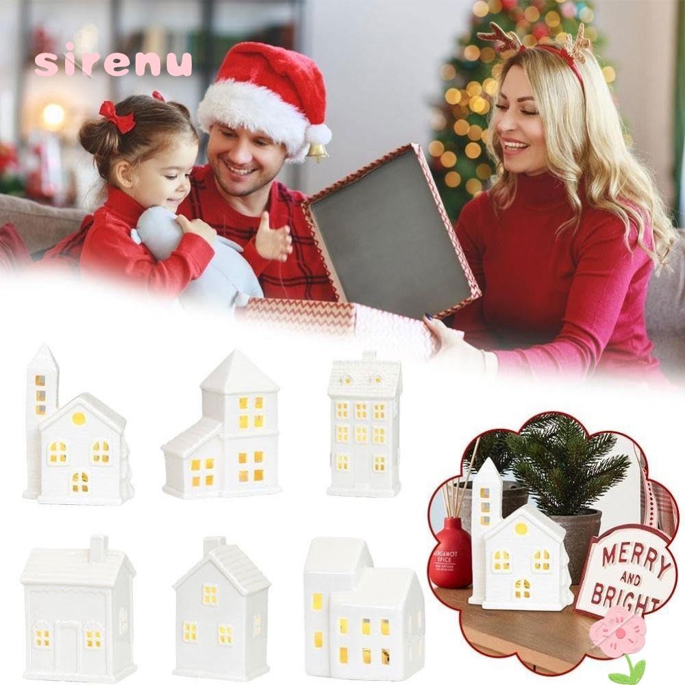 SIRENU Christmas LED Lights, White Craft Christmas Town Scene Lamp ...