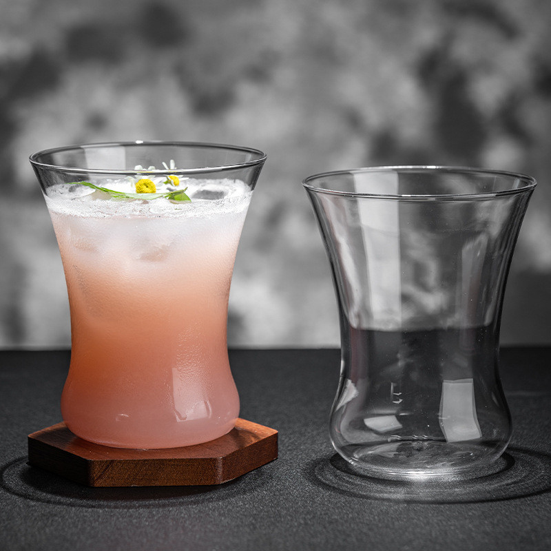 Narrow Waist Wide Mouth Cocktail Glass Sparkling Water Glass Glass Cold ...