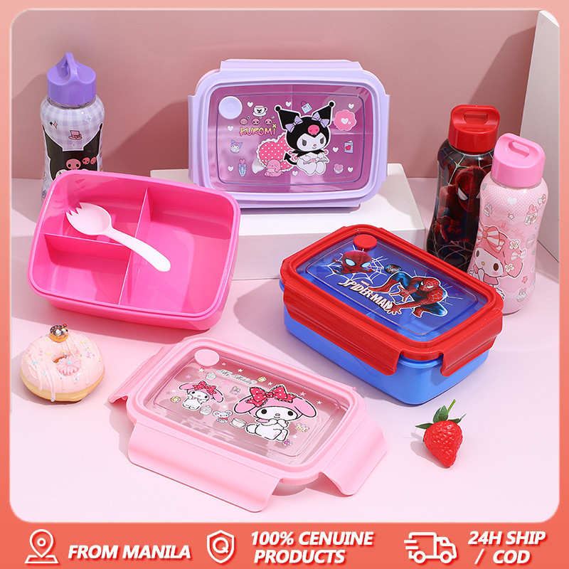 Kuromi Lunch Boxes Water Cups Set Cartoon Cute Design Kids with Spoon ...