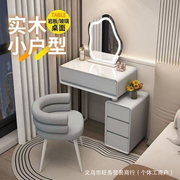 french mirror half moon mirror vanity mirror Small Apartment Solid Wood ...