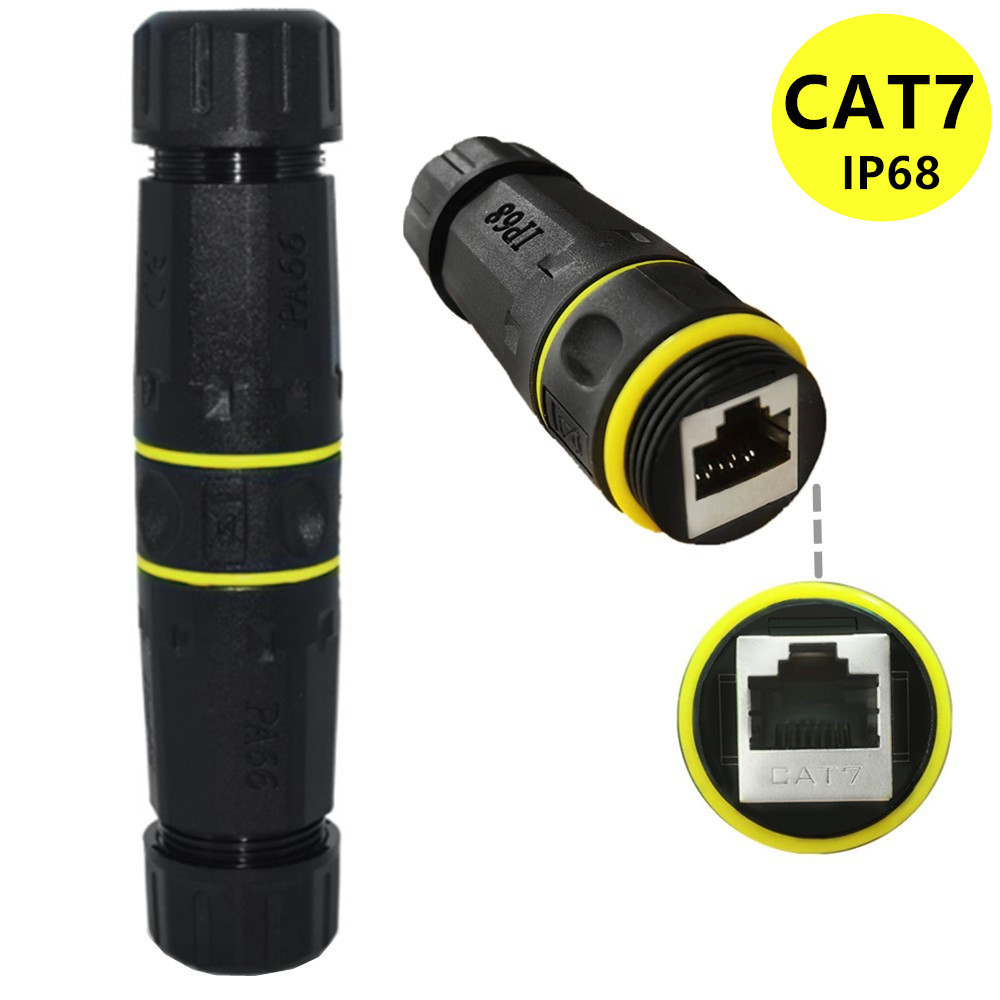 10Gbps Cat7 Waterproof RJ45 Coupler IP68, Shielded Waterproof Ethernet Coupler, Ethernet Outdoor ...
