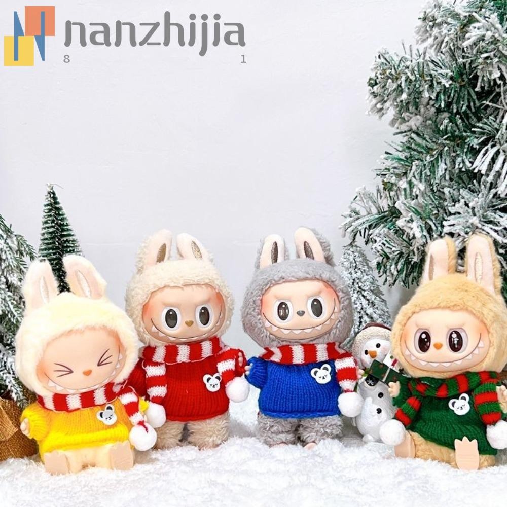 NANZHIJIA Sitting Party Labubu Doll Clothes, Christmas Scarf Sweater ...