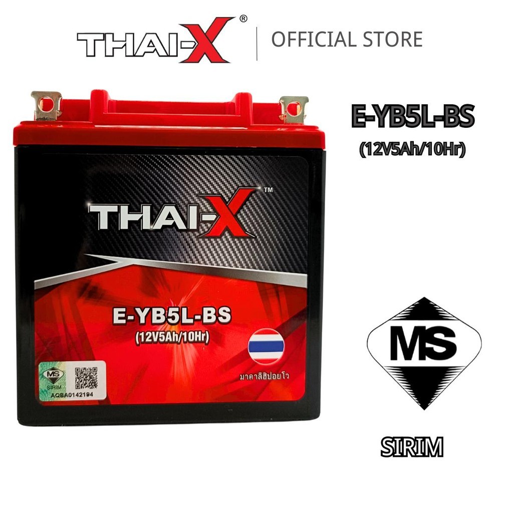 THAI-X YB5L Motorcycle Battery LC135V1 EX5 KRISS 100 STARTER MR1 MR3 ...