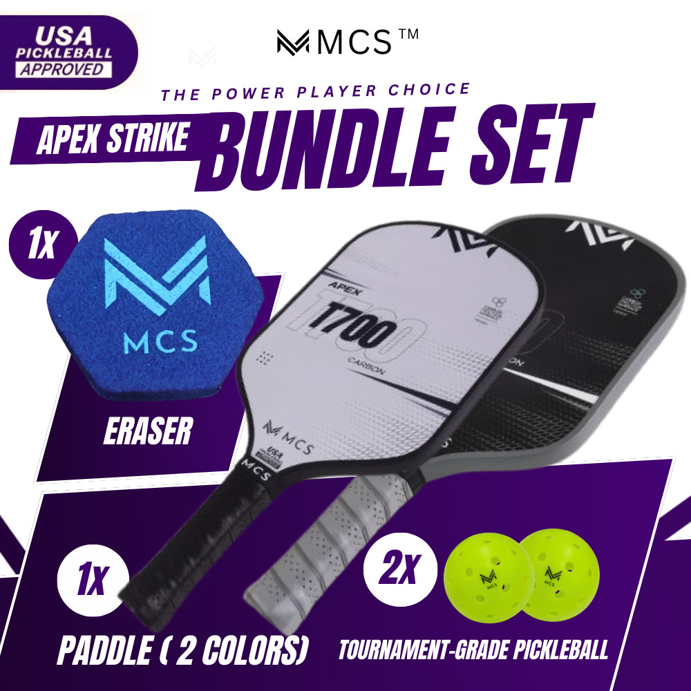 【MCS PICKLEBALL】Set Pickleball Lengkap | Raket Sukan APEX T700 Carbon ...