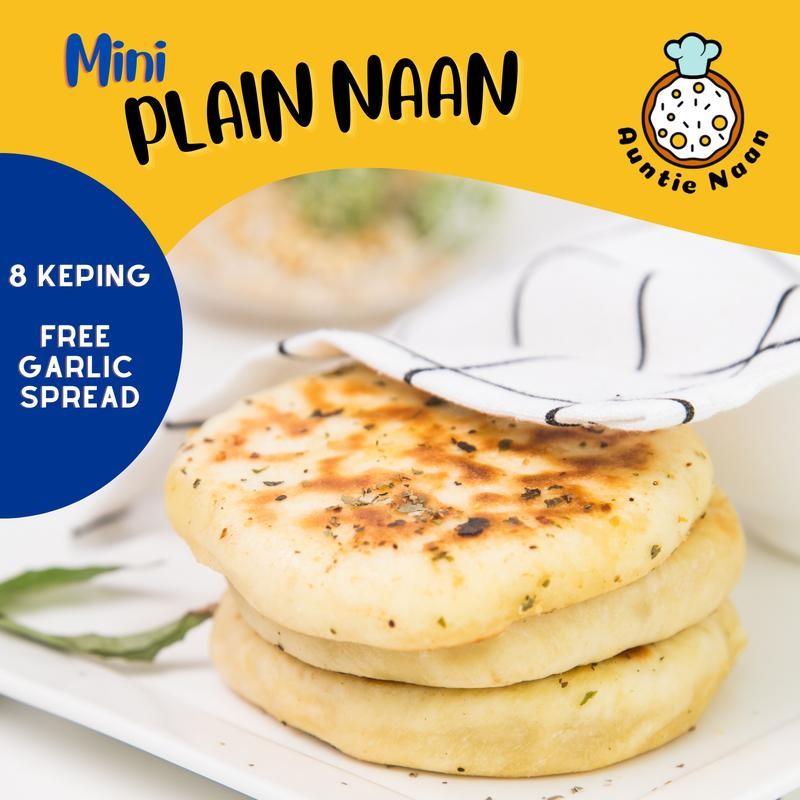 Mini Plain Naan with Garlic Spread (Naan Frozen)( Food ) | Shopee Malaysia