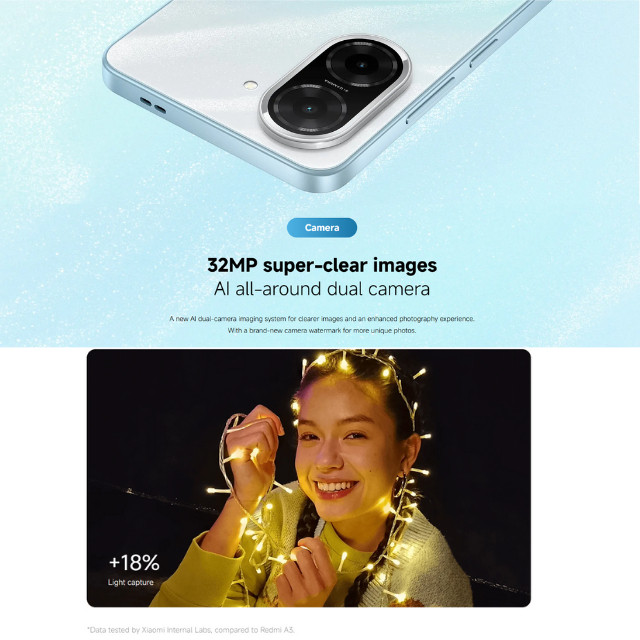 Xiaomi Redmi A5 (3GB+ 64GB) 6.88" Display 120Hz Refresh Rate l Wet ...