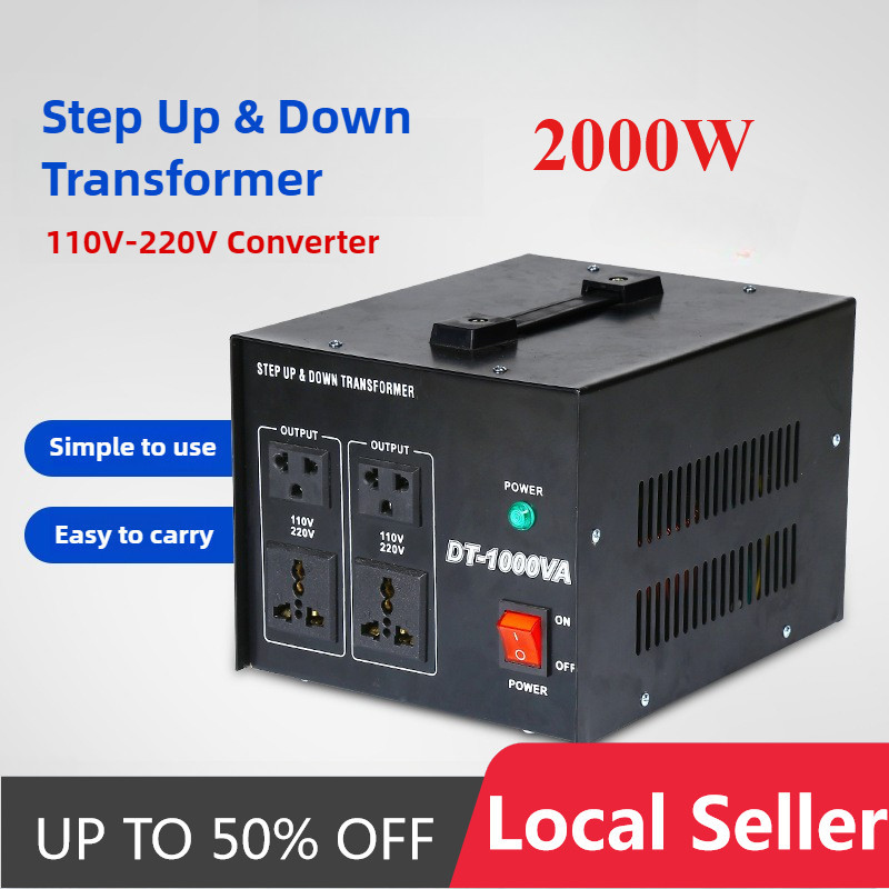 2000W Portable Step Up & Down Transformer 110V to 220V Power Transformer Household High Power ...