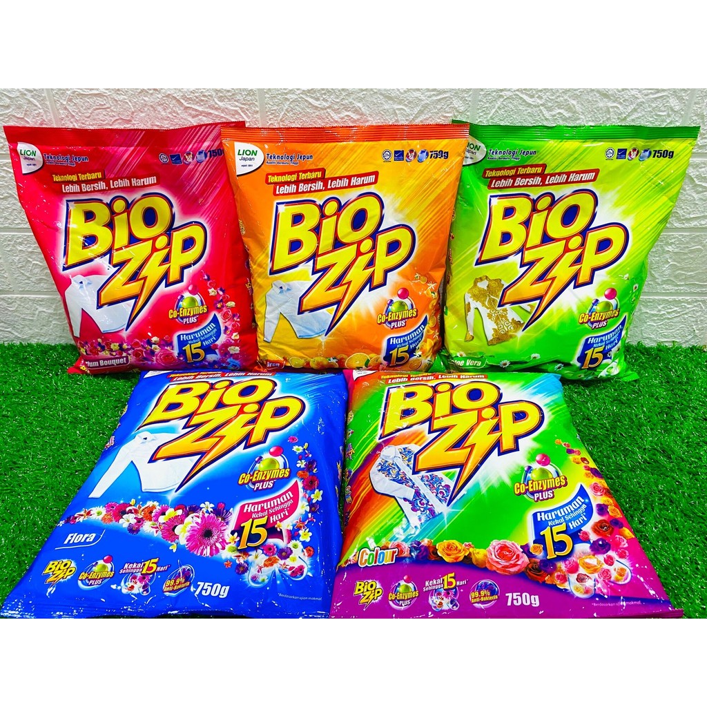 BIO ZIP DETERGENT POWDER 750g [Laundry Powder Detergent] [Serbuk ...