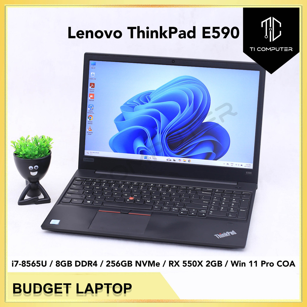 Lenovo ThinkPad E590 Intel i7-8565U 8GB RAM 256GB NVMe SSD RX 550X 2GB GPU Win 11 Pro ...