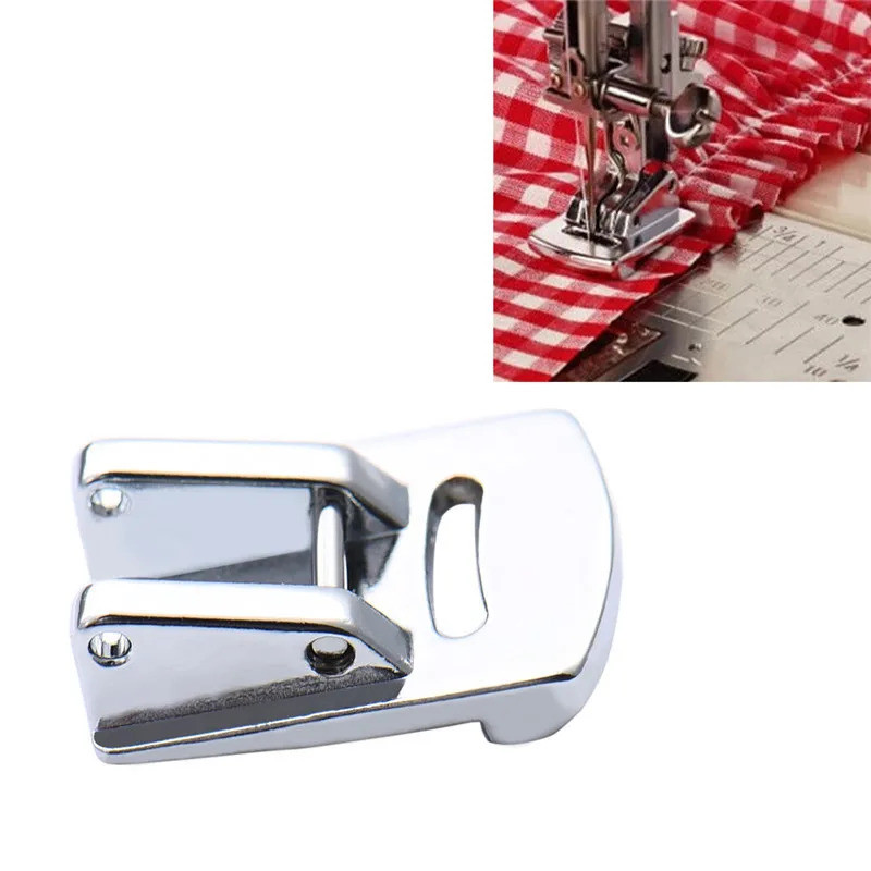 Domestic Sewing Machine Presser Foot Ruffler Double Gathering Foot Snap ...