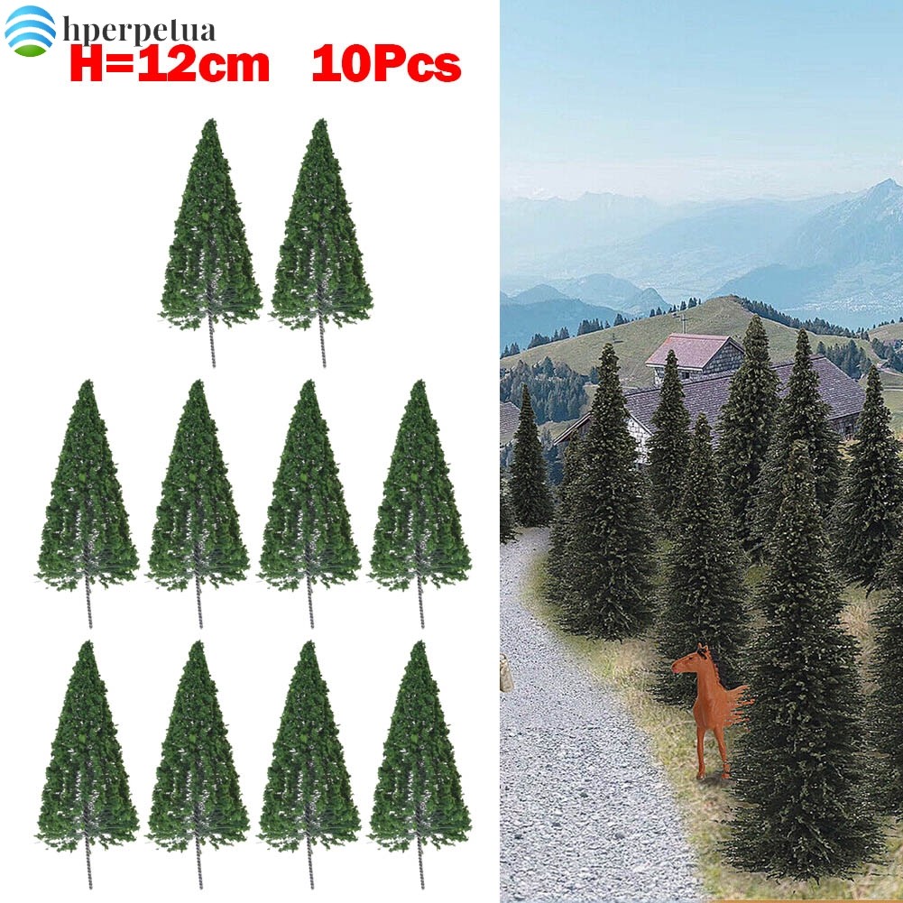 10Pcs Model Trees Railroad Layout Scenery Pine Trees Landscape O Scale ...