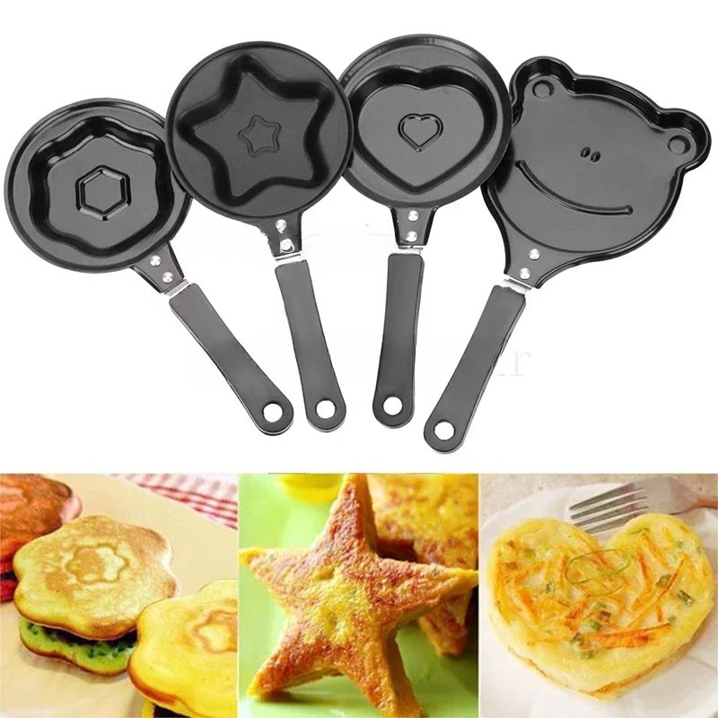 Breakfast Egg Frying Pot Egg Mold Pan Flip Omelette Mold Non-Stick Mini ...