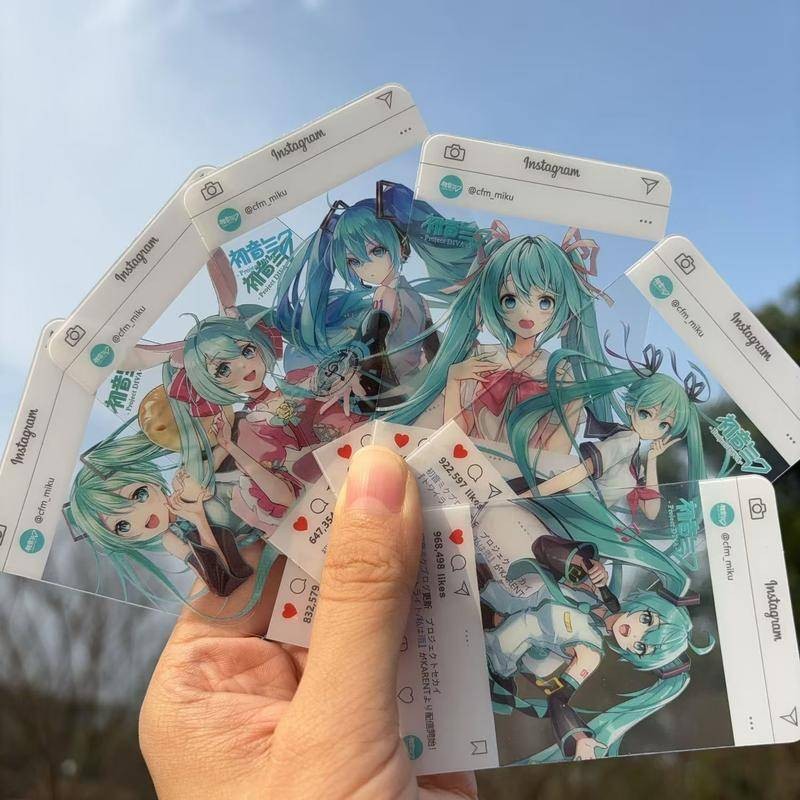 6Pcs/Pack Anime Hatsune Miku Figure Cartoon Photo Pvc Transparent Card ...