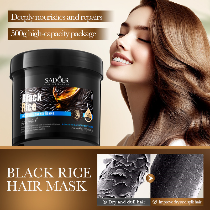 ROREC SADOER Black Rice Hair Mask Smoothing Repairing Nourishing Repair ...